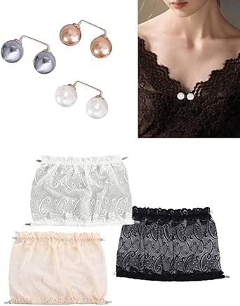 Amazon.com: MYDUOLIA 3-Piece Lace Modesty Panel Set with Brooch Pins ...