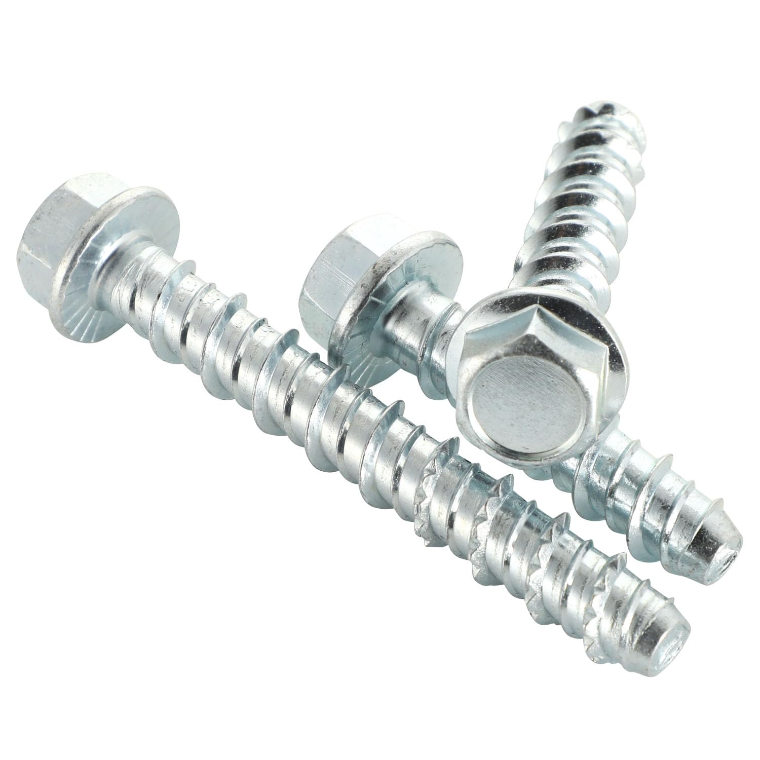 Snapklik.com : 3/8" X 4" Concrete Screws, Zinc Plated Large Diameter ...