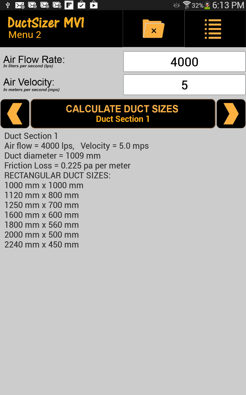 DuctSizer_MV1 - App on Amazon Appstore