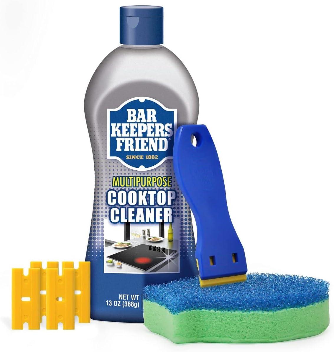 Amazon.com: Bar Keepers Friend Cooktop Cleaner + Scraper + Dish Fish ...