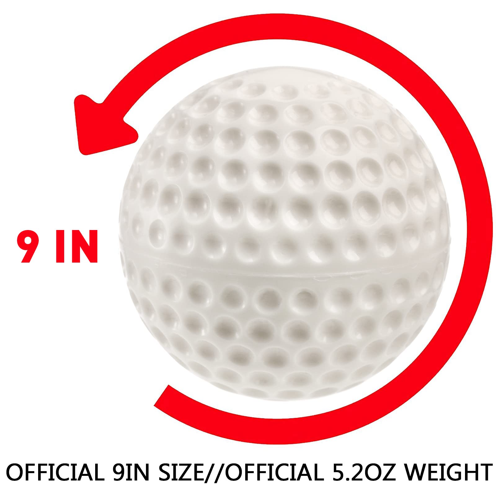 Snapklik.com : 12 Pack White Dimpled Baseballs, 9-Inch Pitching Machine ...
