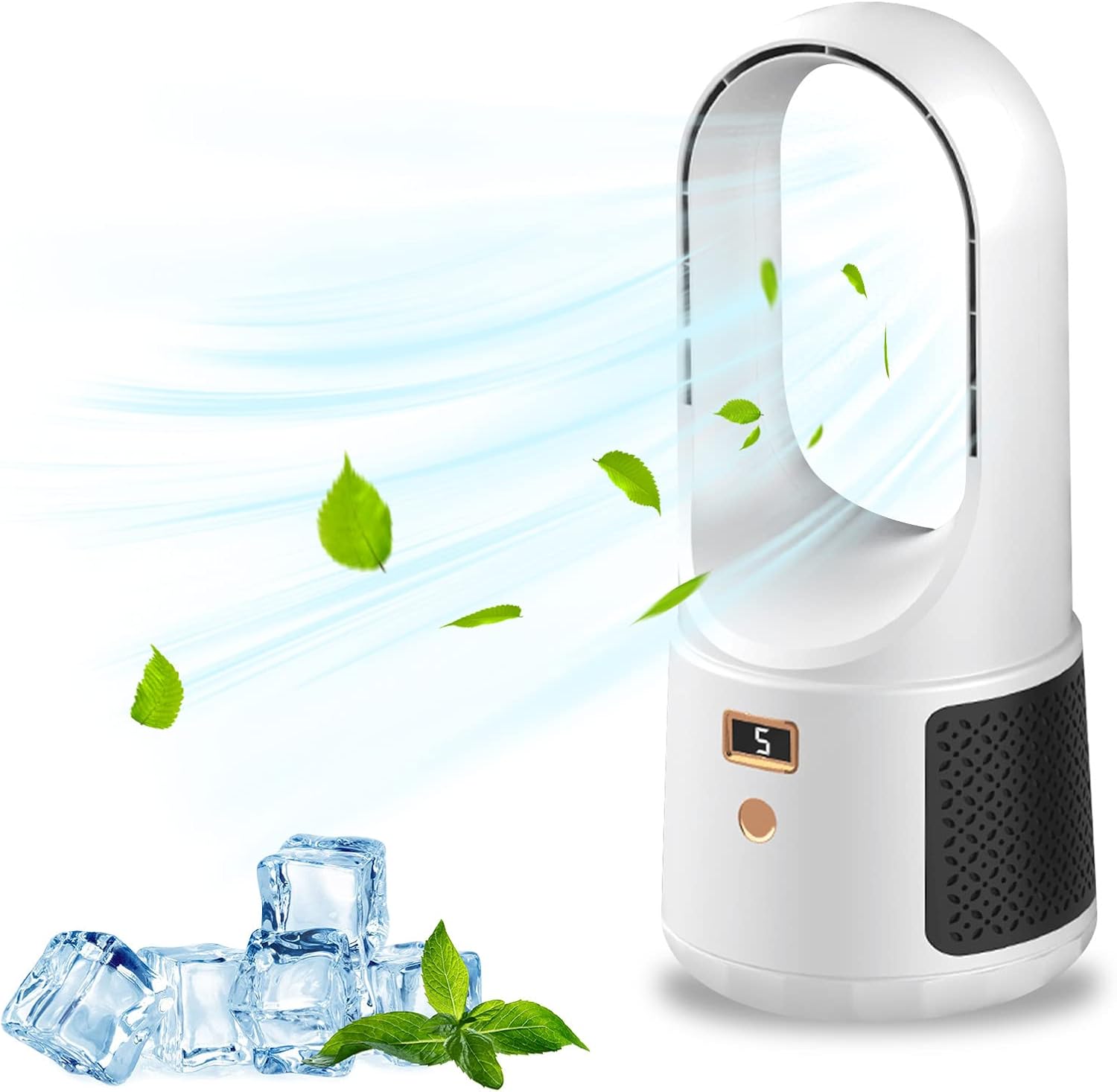 Amazon.com: Vaneless Fan Desktop USB Cool Fan Portable Vertical Digital ...