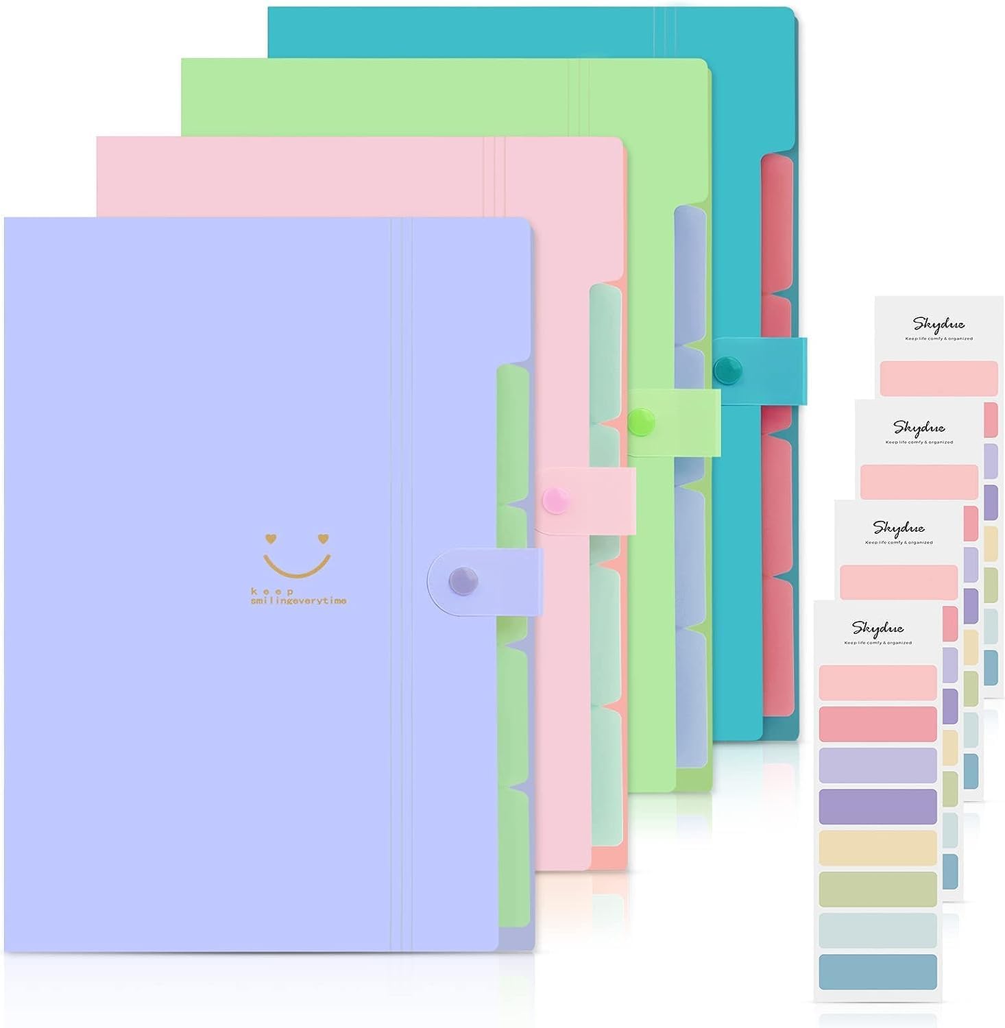 SKYDUE 4 Pack Folders, Folders for Paperwork A4, Expanding File Folder ...