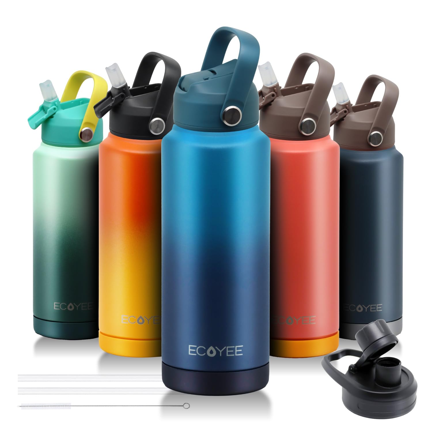 Amazon.com: Water Bottles 32oz, Insulated Water Bottle with Straw ...