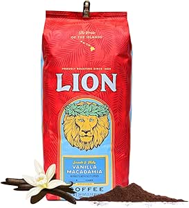 Amazon | ライオンコーヒー バニラマカダミア 粉 24oz (680g) フレーバーコーヒー ドリップ ハワイ 浅煎り ライトロースト 新パッケージ 人気 ギフト lion ...