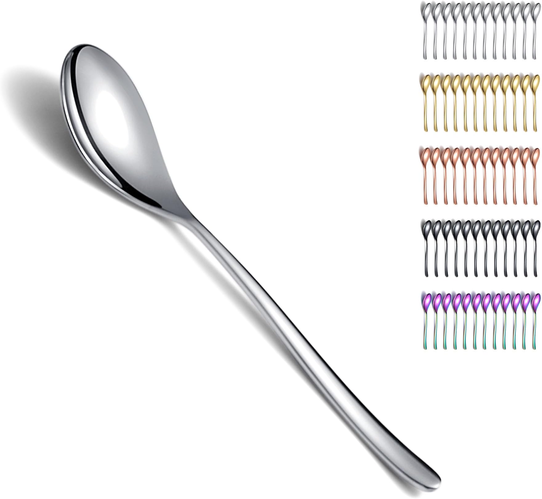 Amazon.com: Kyraton Teaspoons Set of 12, Stainless Steel Coffee Spoon ...
