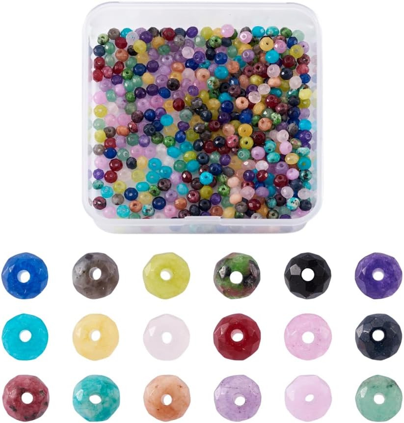 Amazon.com: AD Beads Natural Gemstone Diamond-Cut Micro-Faceted Round ...