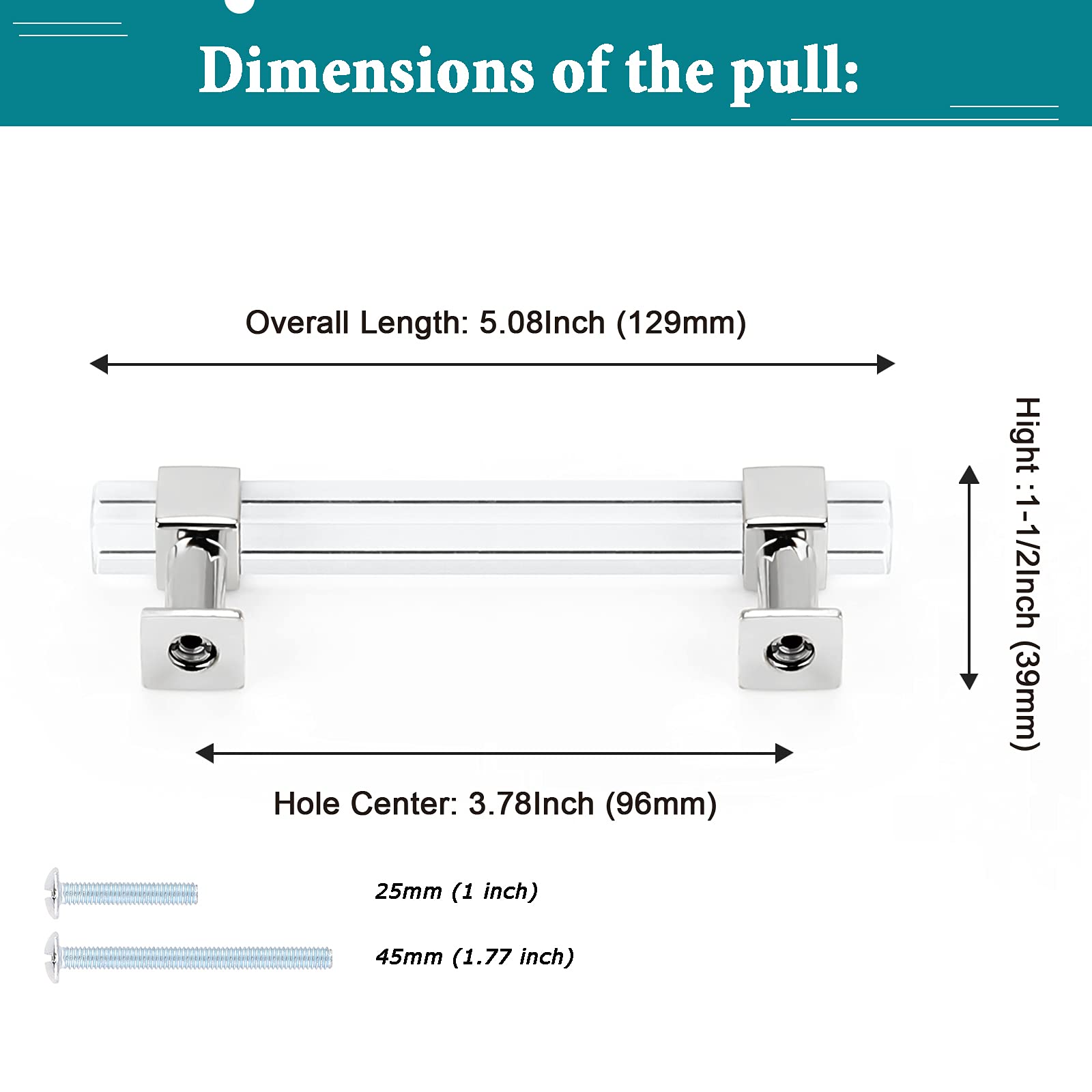 Snapklik.com : Orger 12 Pack Kitchen Cabinet Pulls 3 3/4 Inch Hole ...