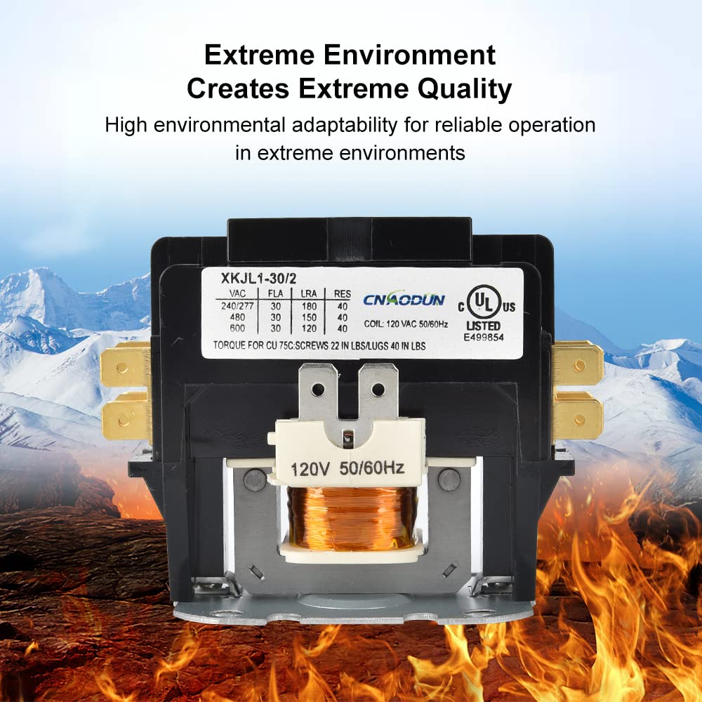 Snapklik.com : HVAC Contactor, CNAODUN 30 Amp 120V Coil 2 Pole Air ...