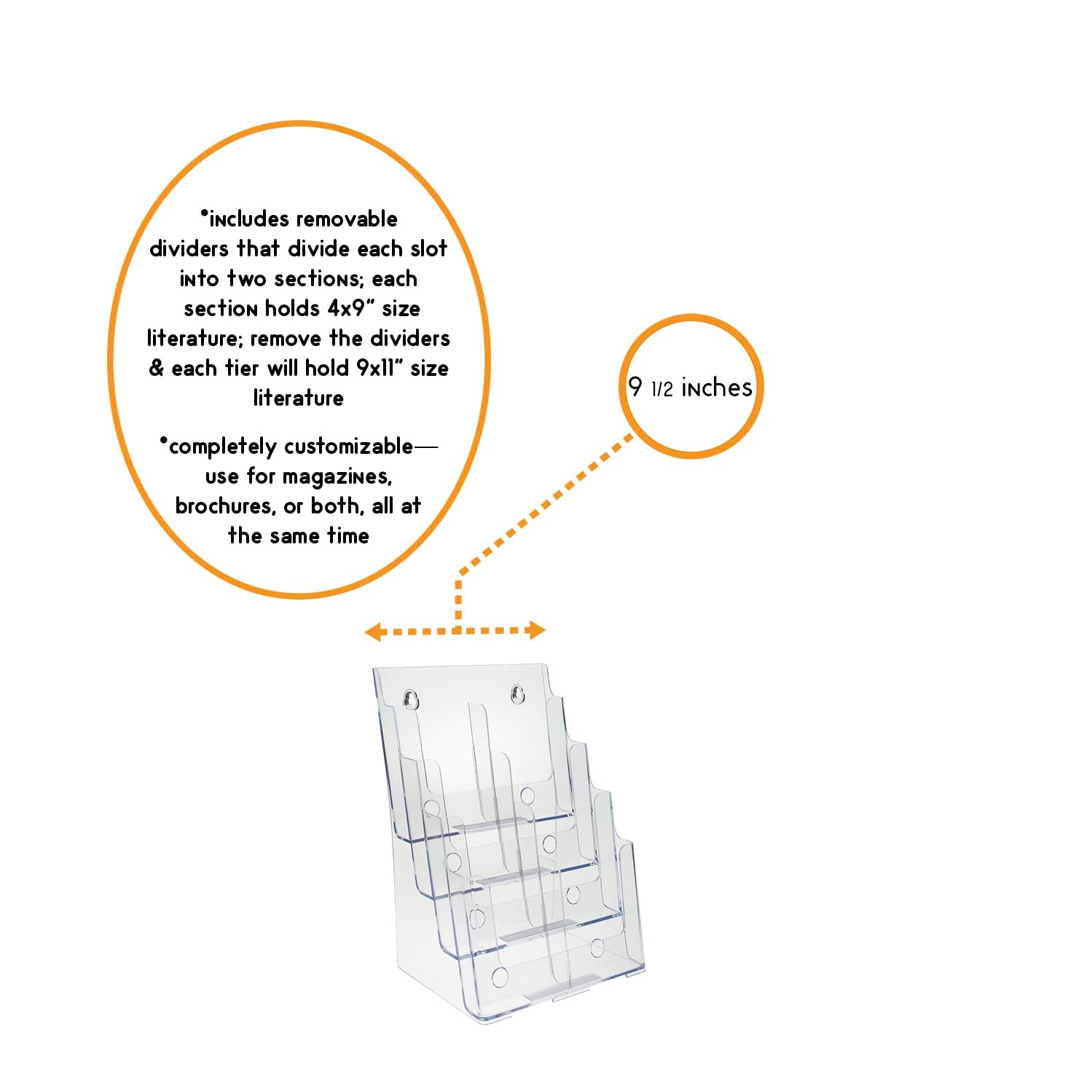 Snapklik.com : Premium 4-Tier Magazine And Brochure Holder Clear ...
