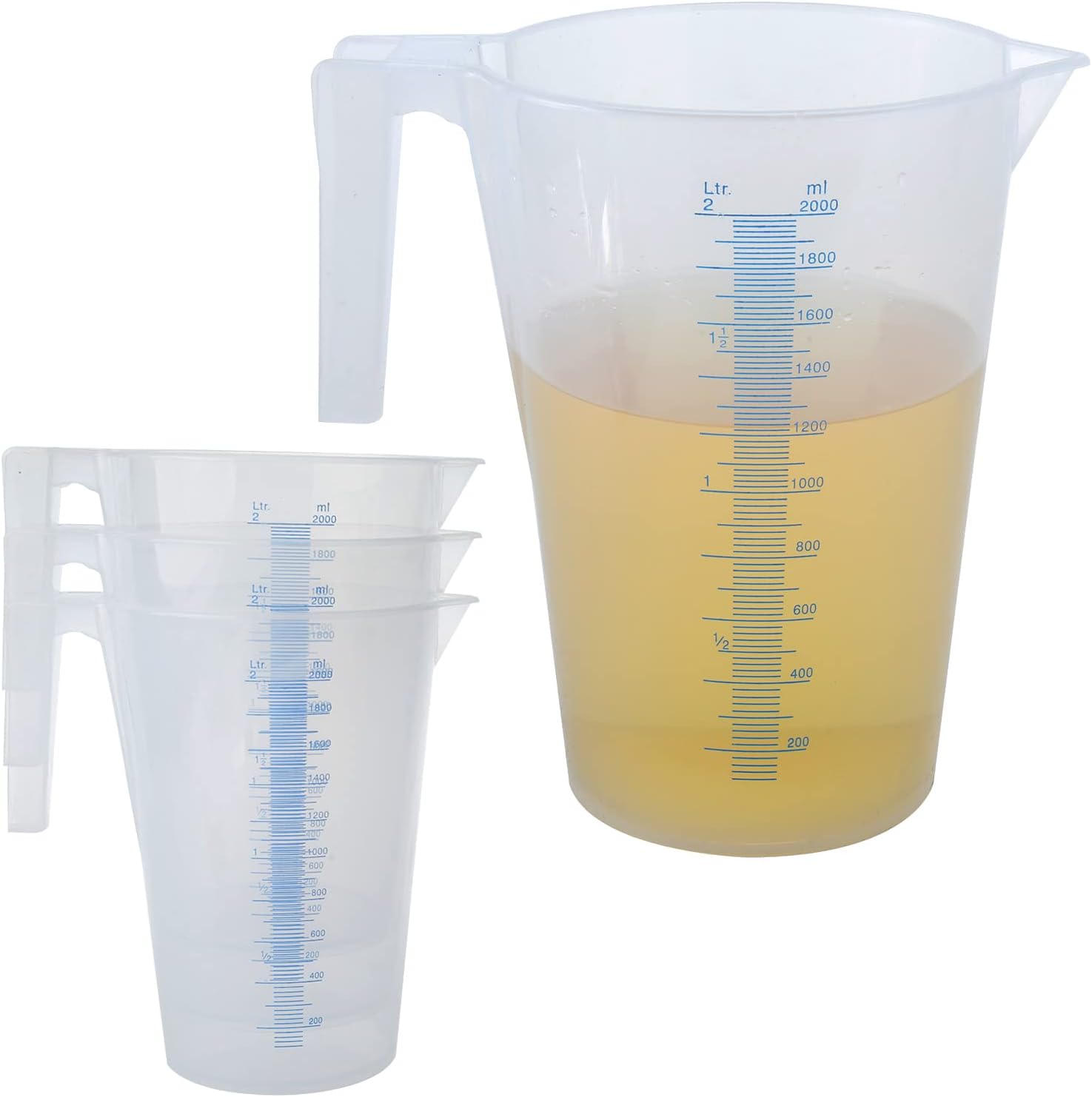 RealPlus - Jarra graduada de plástico de 2 litros (2000 ml) para medir ...
