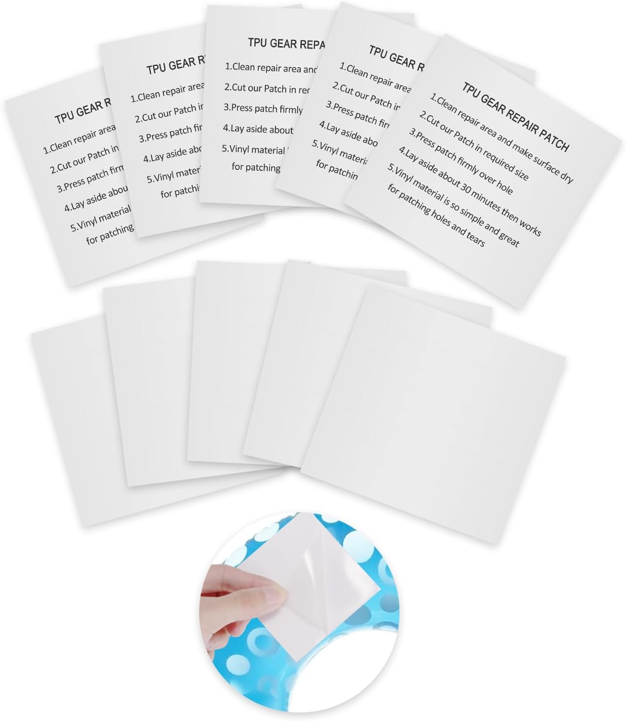 Amazon.com: CICITOYWO 5 Pieces Self-Adhesive TPU Pool Patch Repair Kit ...