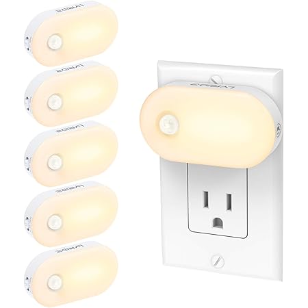 AUVON Plug-in LED Motion Sensor Night Light, Mini Warm White LED ...