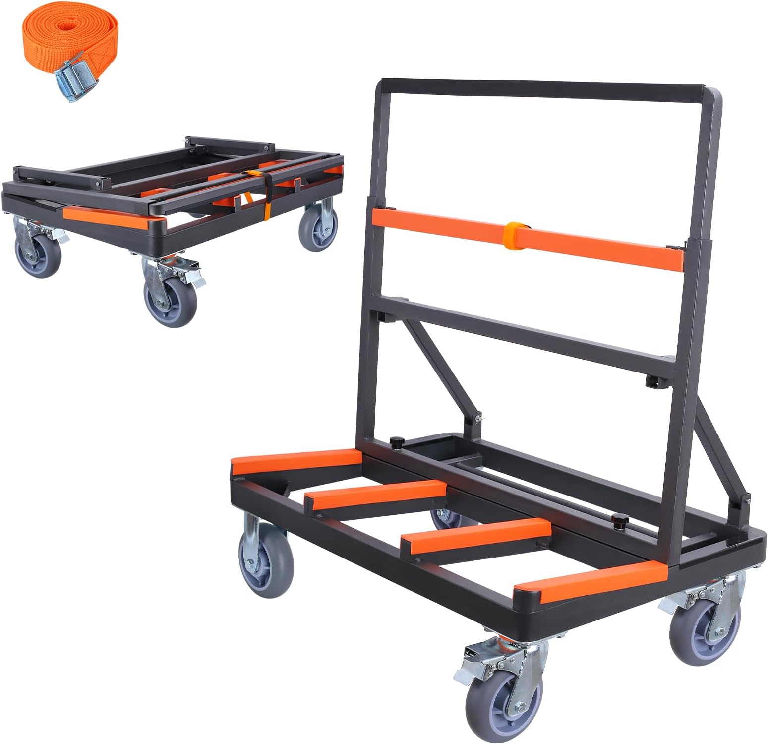 Amazon.com: 2in1 Steel Panel Truck Cart with Brake Wheel, Flatbed Cart ...