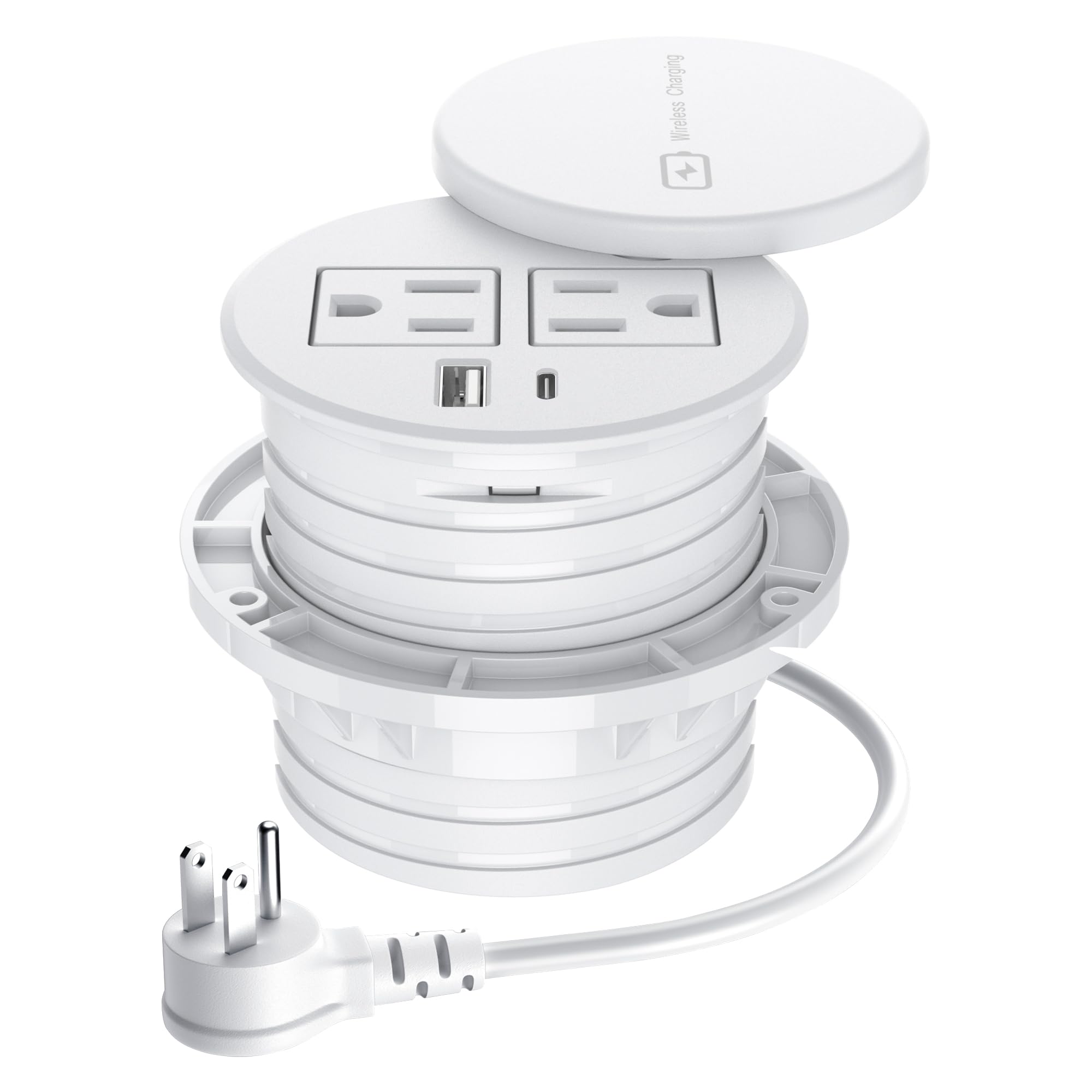 Amazon.com: Recessed Power Grommet 3-inch Hole, 15W Wireless Charger ...