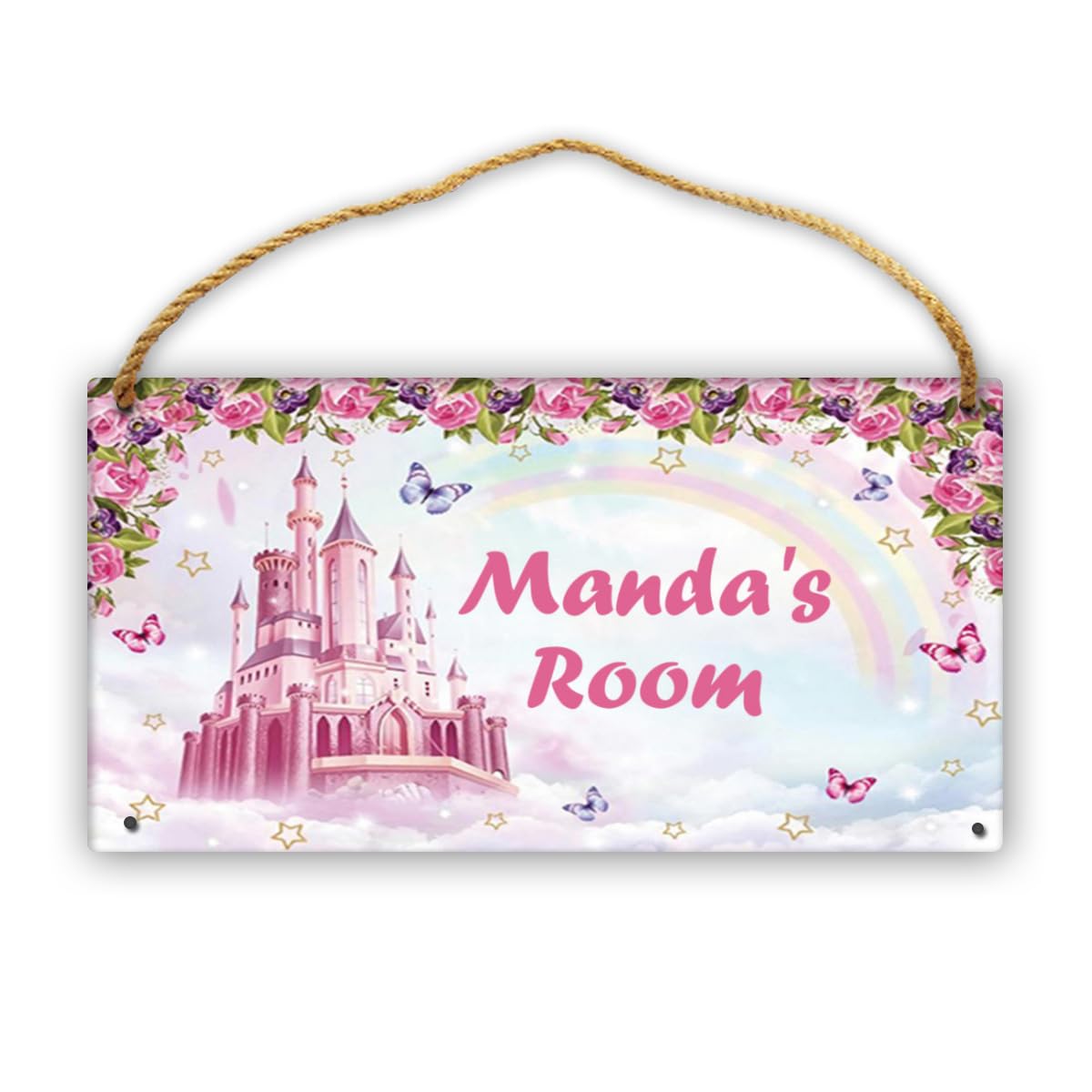Amazon.com: Personalized Flower Rainbow Princess Castle Door Sign Girls ...
