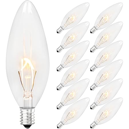 Satco S3745 120V Candelabra Base 40-Watt HX10.5 Light Bulb, Clear ...