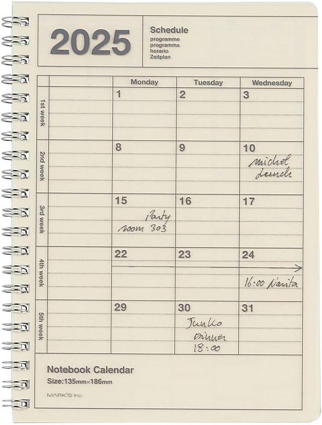 Amazon.co.jp: ダイゴー 手帳 2025年 スケジュール帳 アポイント マンスリー ブロック B6 グレー E8148 2025年 1月始まり : 文房具・オフィス用品