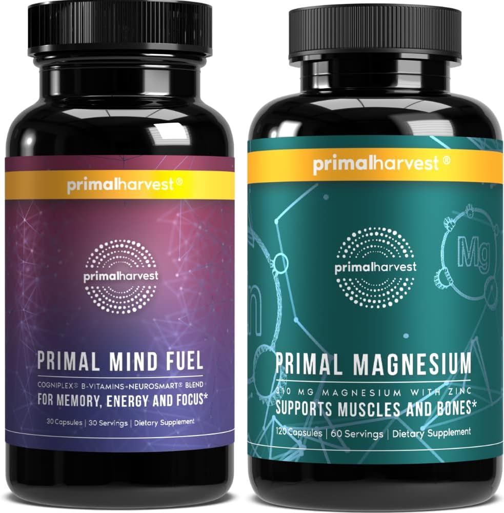 Amazon.com: Primal Harvest Mind Fuel & Magnesium Glycinate Supplements ...