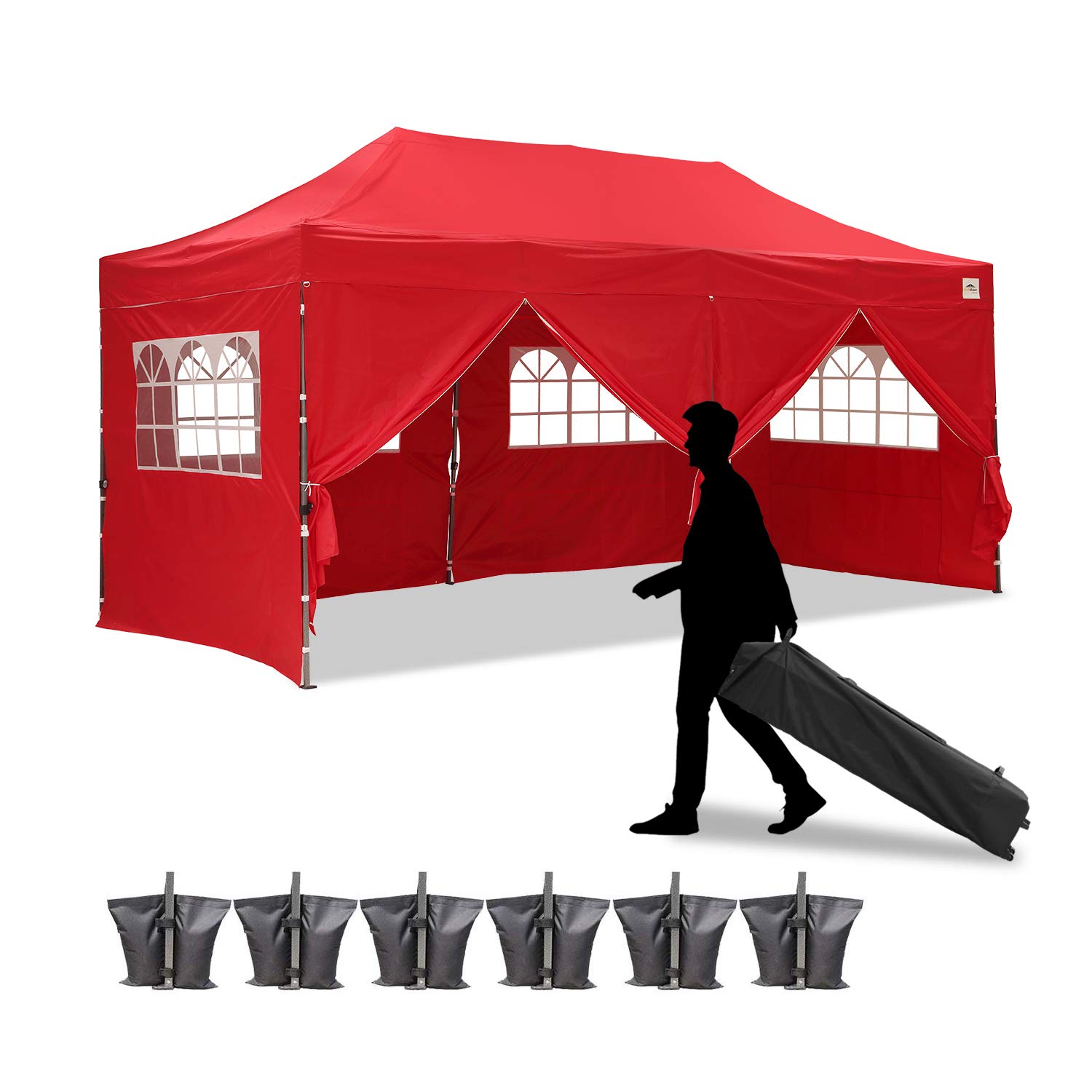 Buy Leisurelife 100 Waterproof Pop up Canopy Tent 10x20ft With 6