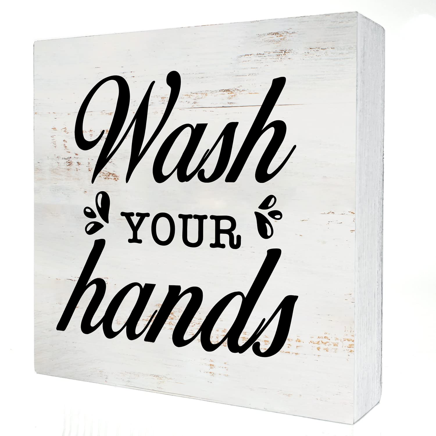 Amazon.com: Wash Your Hands Wood Box Sign Home Decor Rustic Bathroom ...