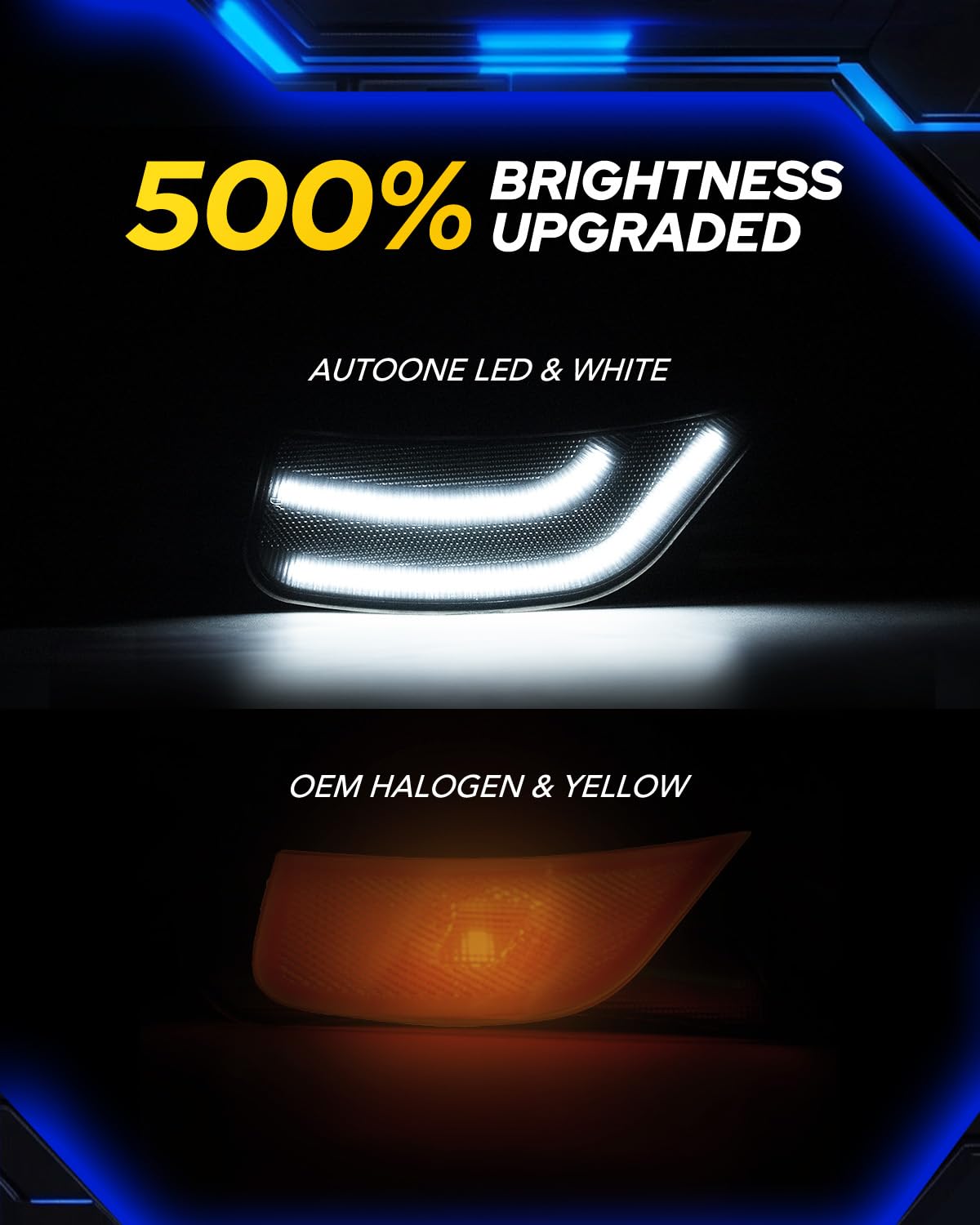 Snapklik.com : AUTOONE Upgraded LED Side Marker Lights White For 2021 ...