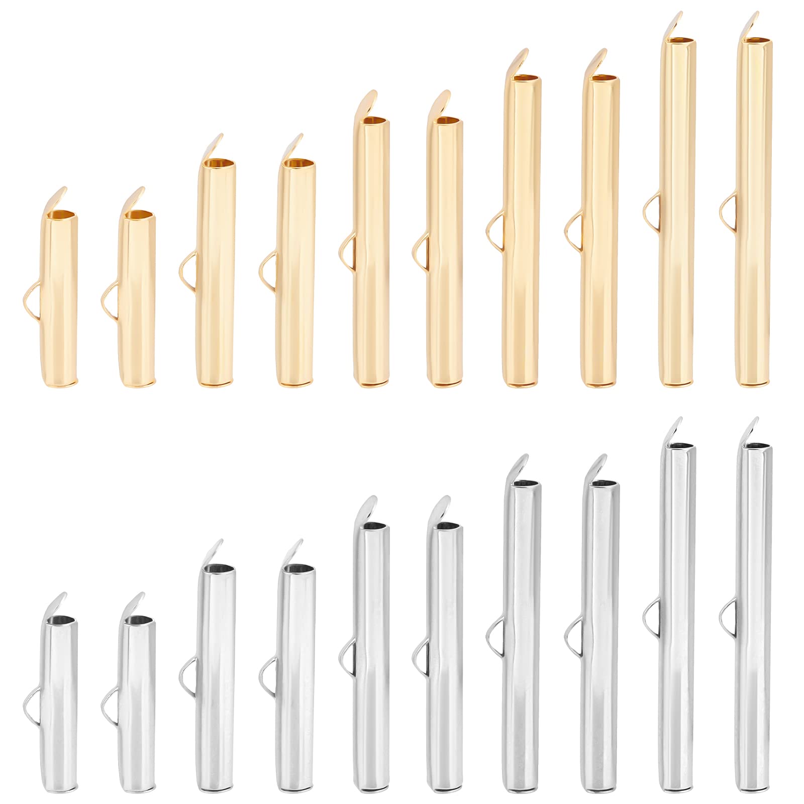 Amazon.com: UNICRAFTALE About 60pcs 2 Colors Stainless Steel Slide On ...
