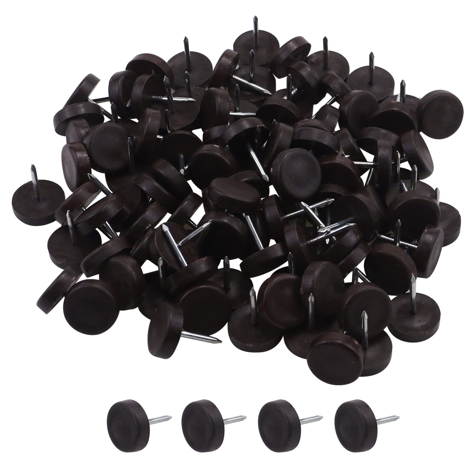 Antrader 100-Pack 5/8" Dia. Nylon Slider Glides Nail-on Furniture Table ...