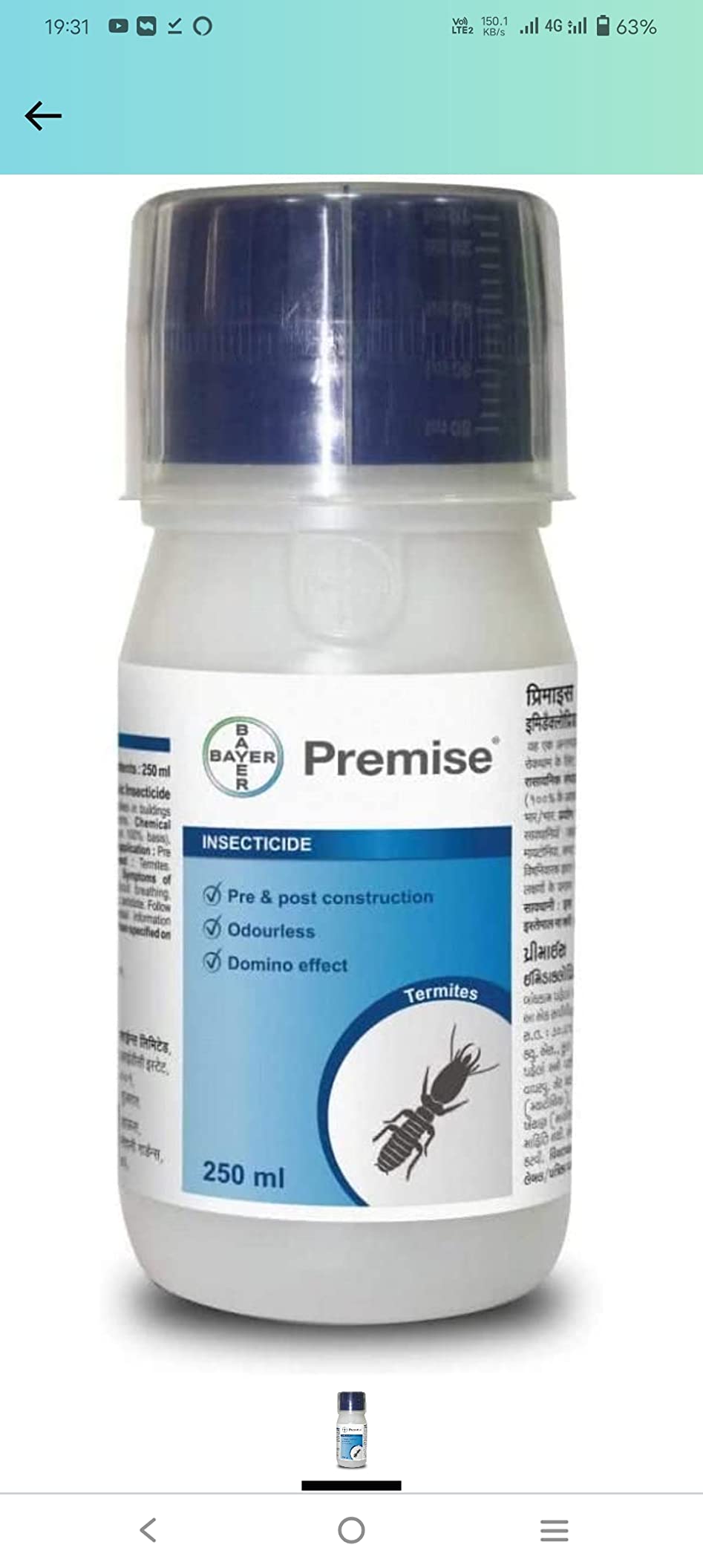 Premise Bayer SC Termite Control use for Pre- Construction and Post ...