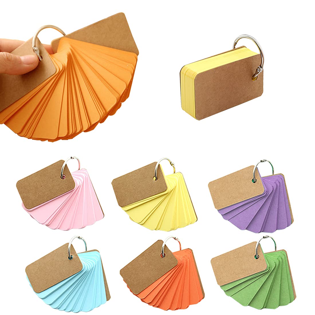 Buy 600 Sheets Blank Flash Cards, 12 Pack Colored Flashcards Index ...