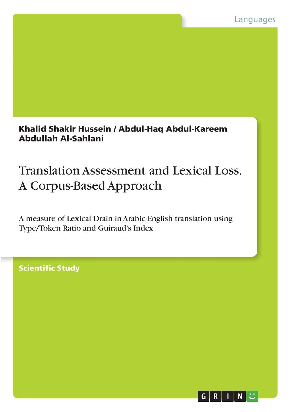 Buy Translation Assessment and Lexical Loss. A Corpus-Based Approach: A ...