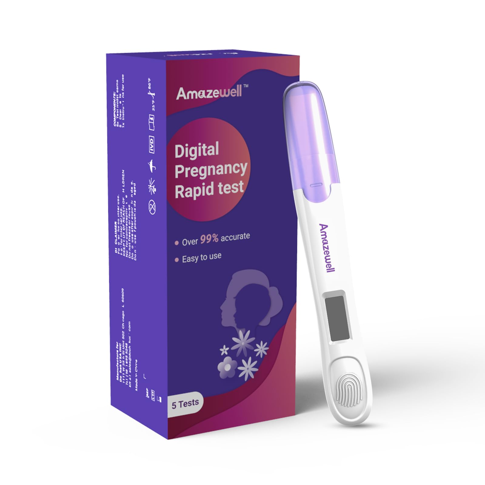 Amazon.com: Amazewell Digital Pregnancy Rapid Test (5 Test) : Health ...