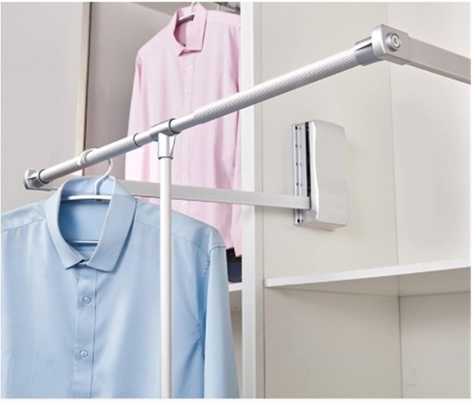 Buy Zerone Wardrobe Rail, Lift Pull Down Wardrobe Rail Adjustable Width ...