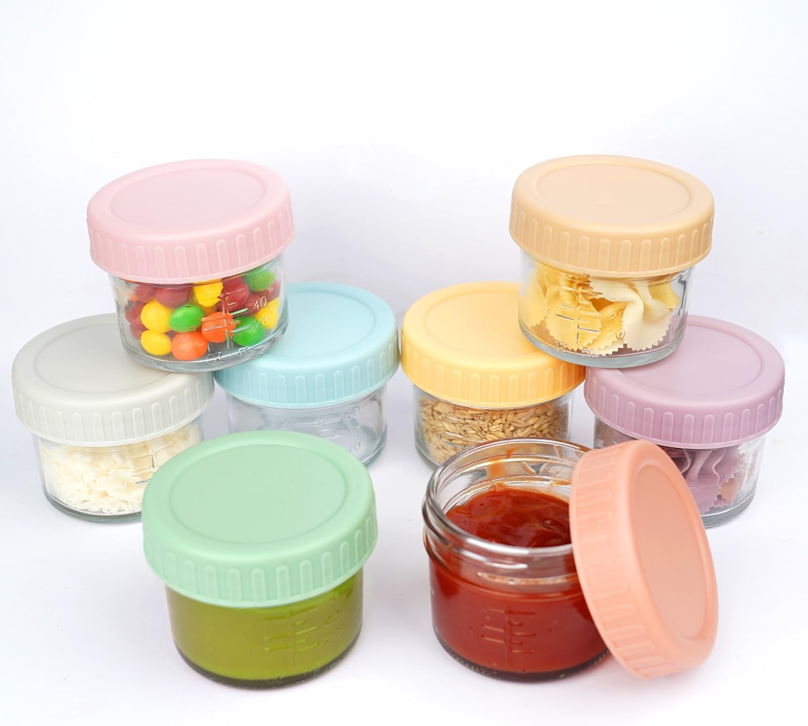 Amazon.com: Tessco 36 Pack Small Colored Mason Jars 8oz / 5oz with Lids ...