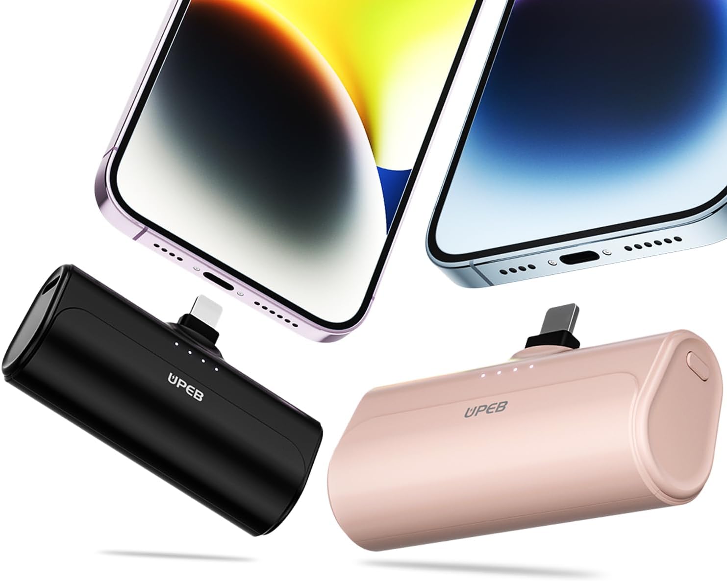 Amazon.com: UPEB Small Portable Charger for iPhone 5000mAh 2 Packs with ...