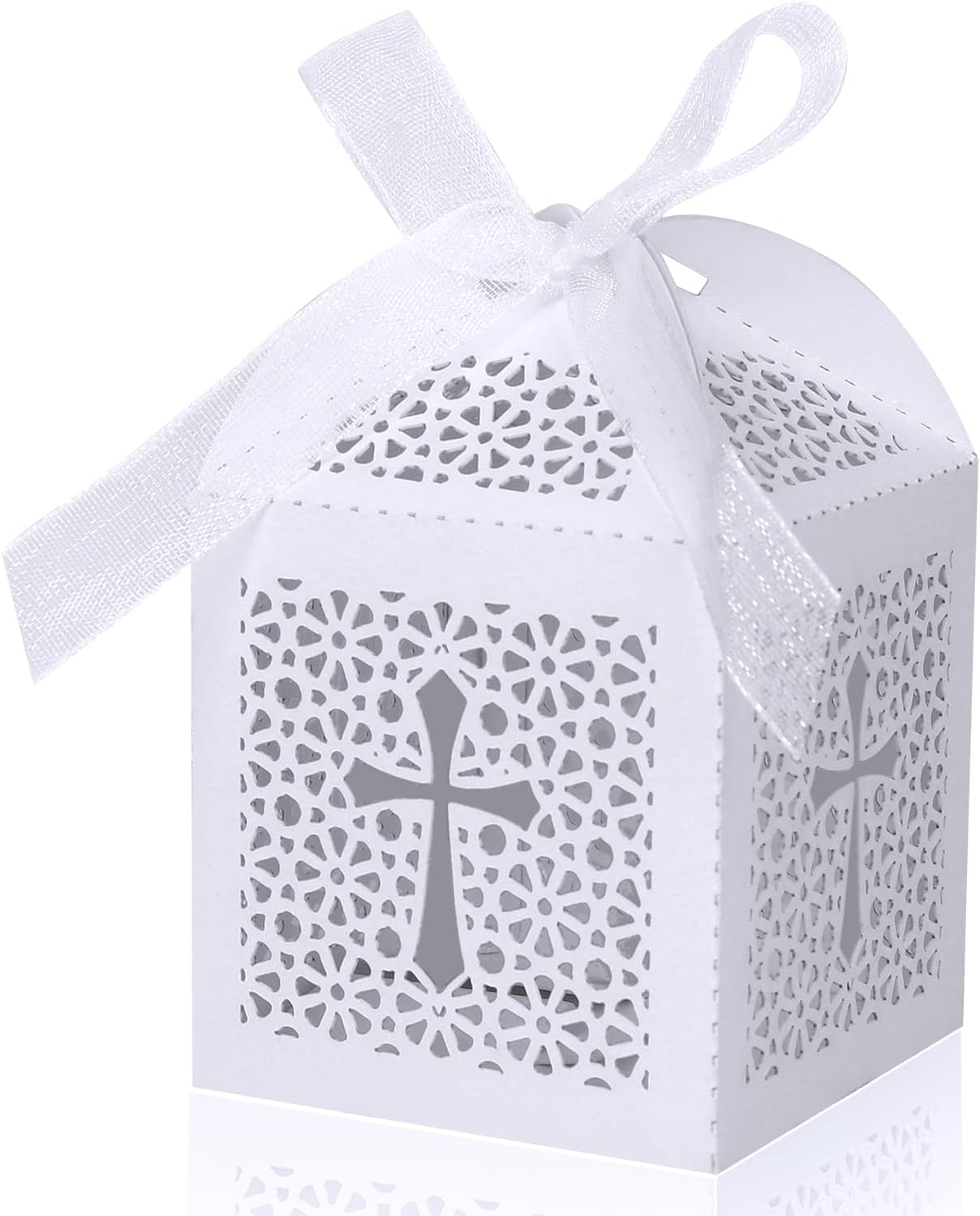 Amazon.com: KAZIPA 50PCS Baptism Favor Boxes, 2.2''x2.2''x2.2''Laser ...