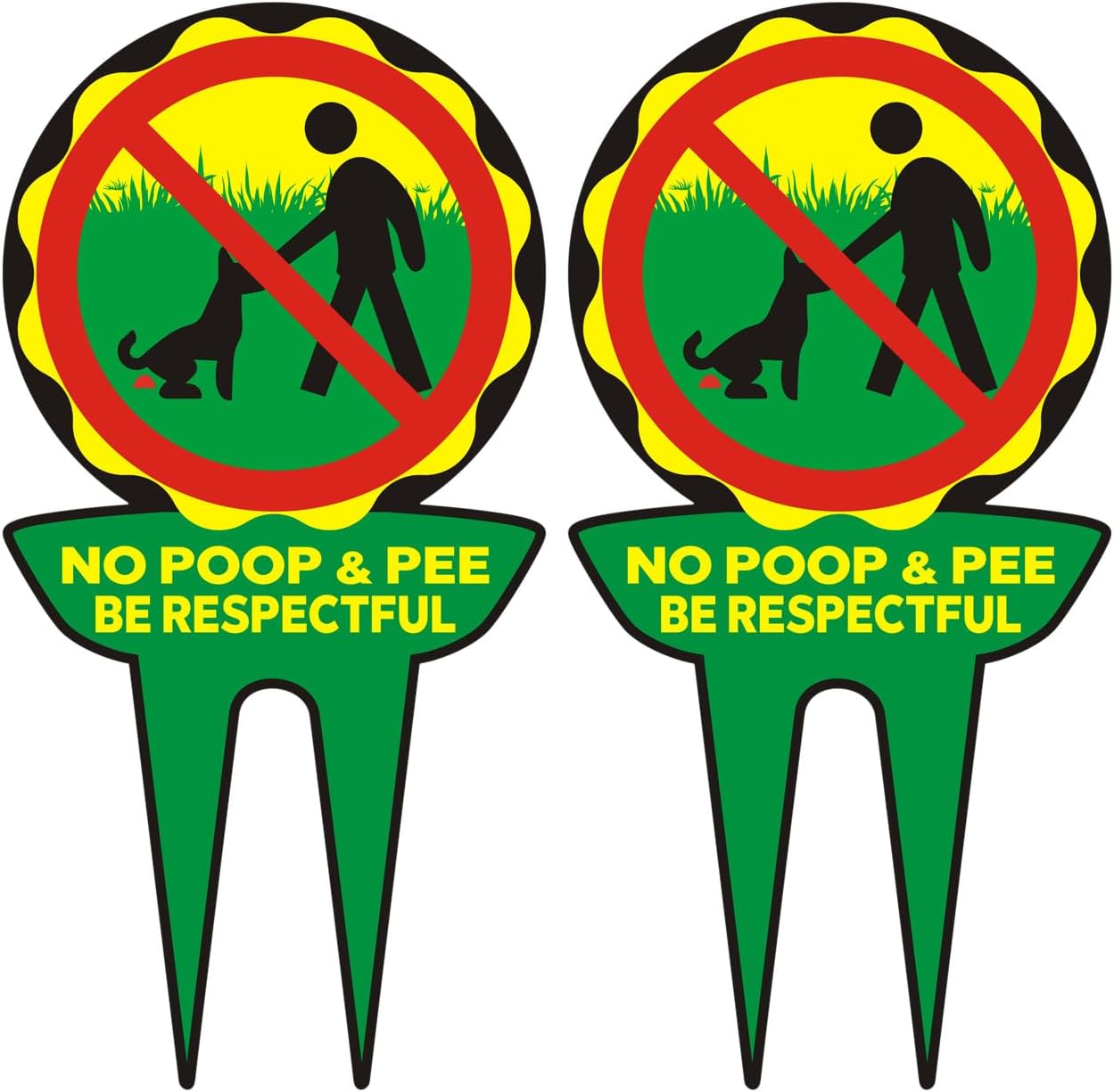 Amazon.com : No Dog Poop Signs 2 Pack - Prevent Pets from Pooping and ...