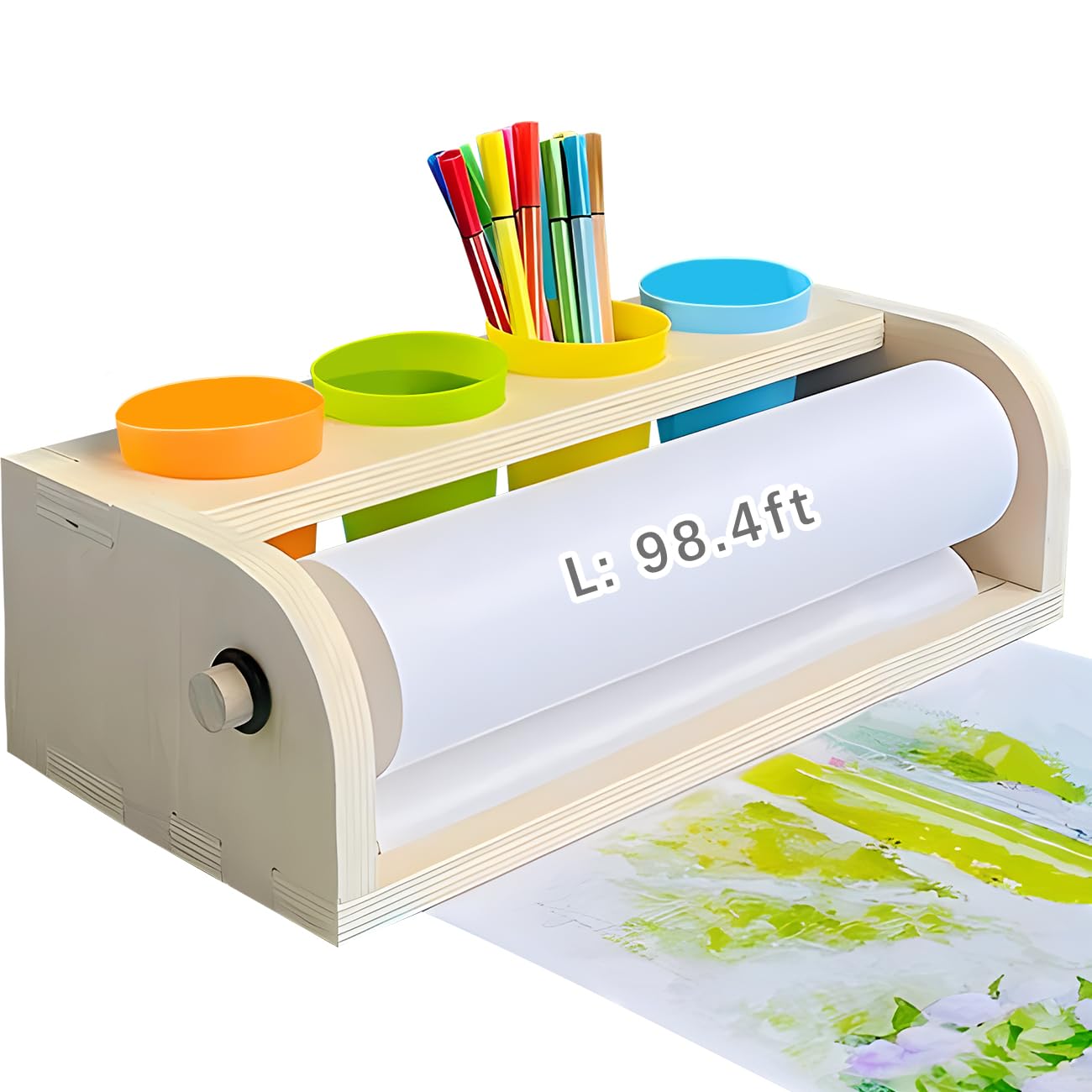 Amazon.com: WAYUTO Wooden Tabletop Paper Roll Dispenser with Paper Roll ...