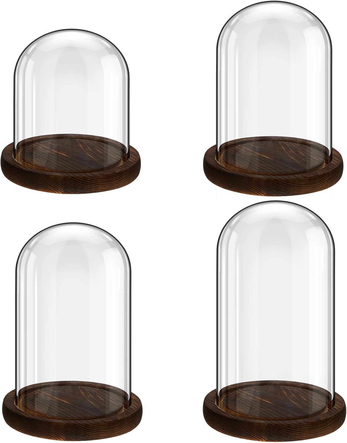 Amazon.com: Suclain 4 Pcs Glass Display Dome Cloche Clear Dome Cloche ...