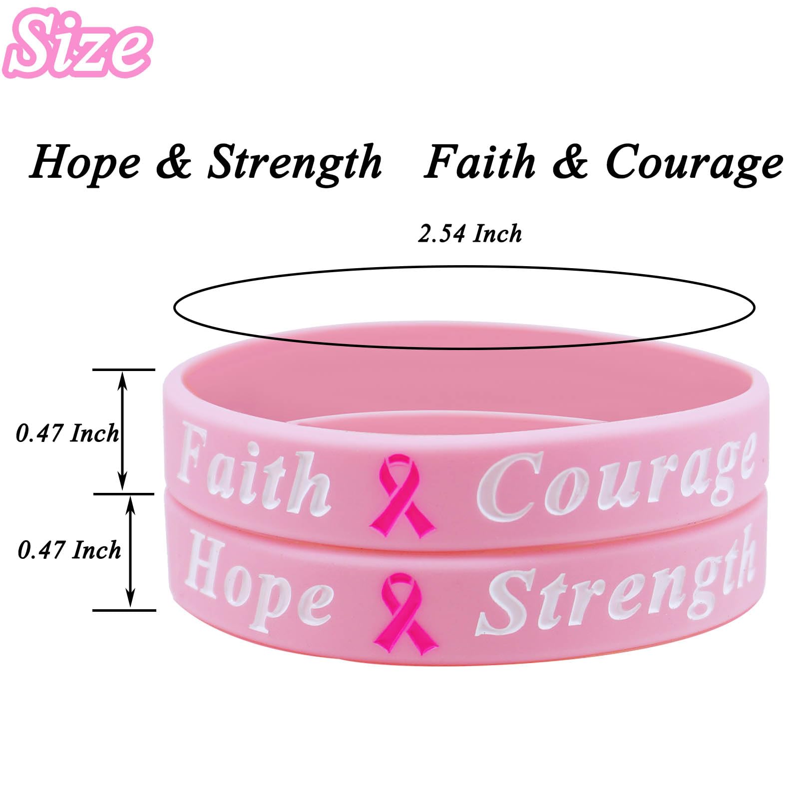 Snapklik.com : 60 Pcs Breast Cancer Awareness Bracelets Bulk Items ...