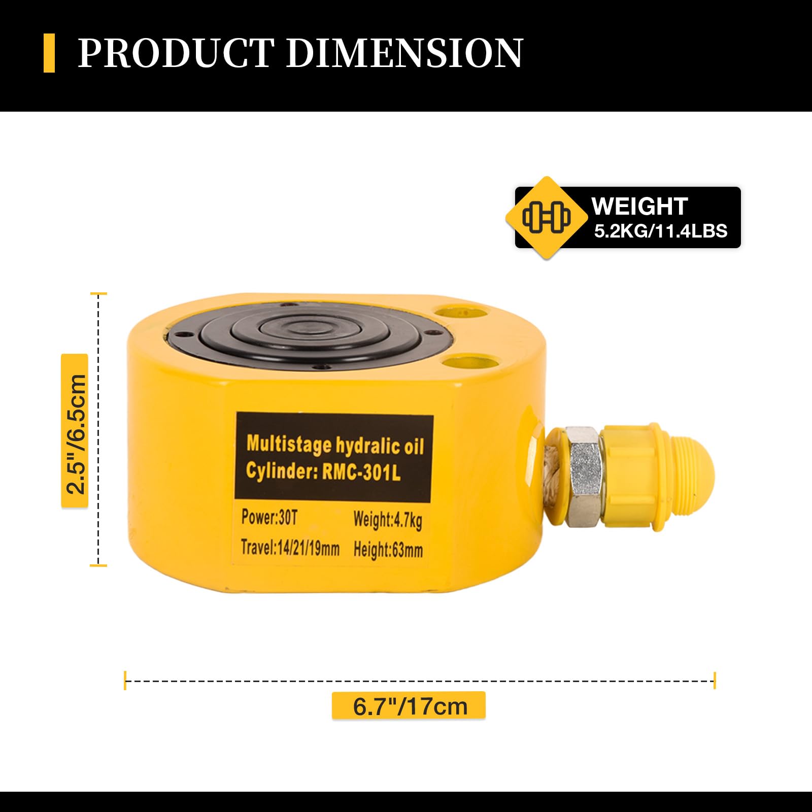 Snapklik.com : 30T Multi Section Stroke Hydraulic Ram Cylinder Jack 2. ...