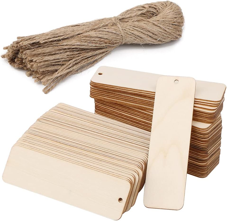 Amazon.com: FSWCCK 50 Pcs 6 x 2 Inch Large Size Blank Wooden Gift Tags ...