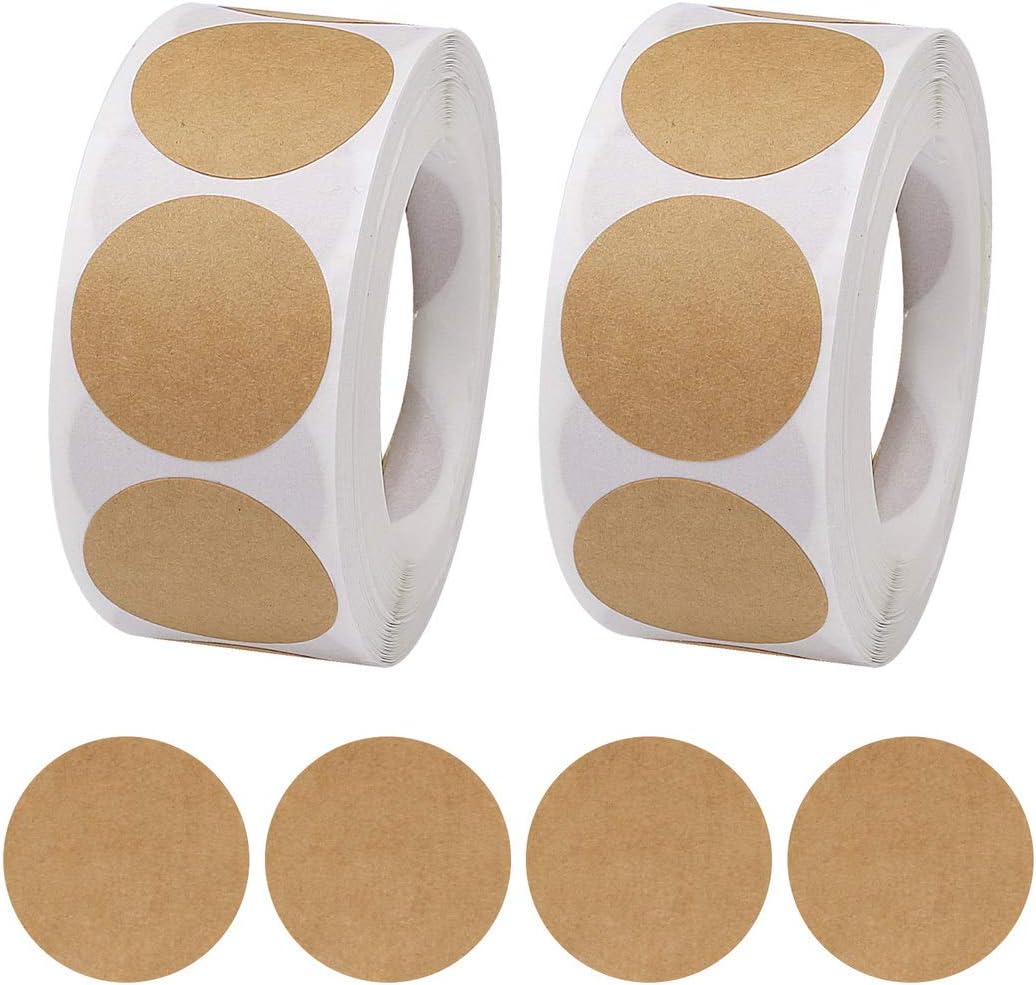 25mm Kraft Brown Round Stickers Labels, Roll of 1000 : Amazon.co.uk ...
