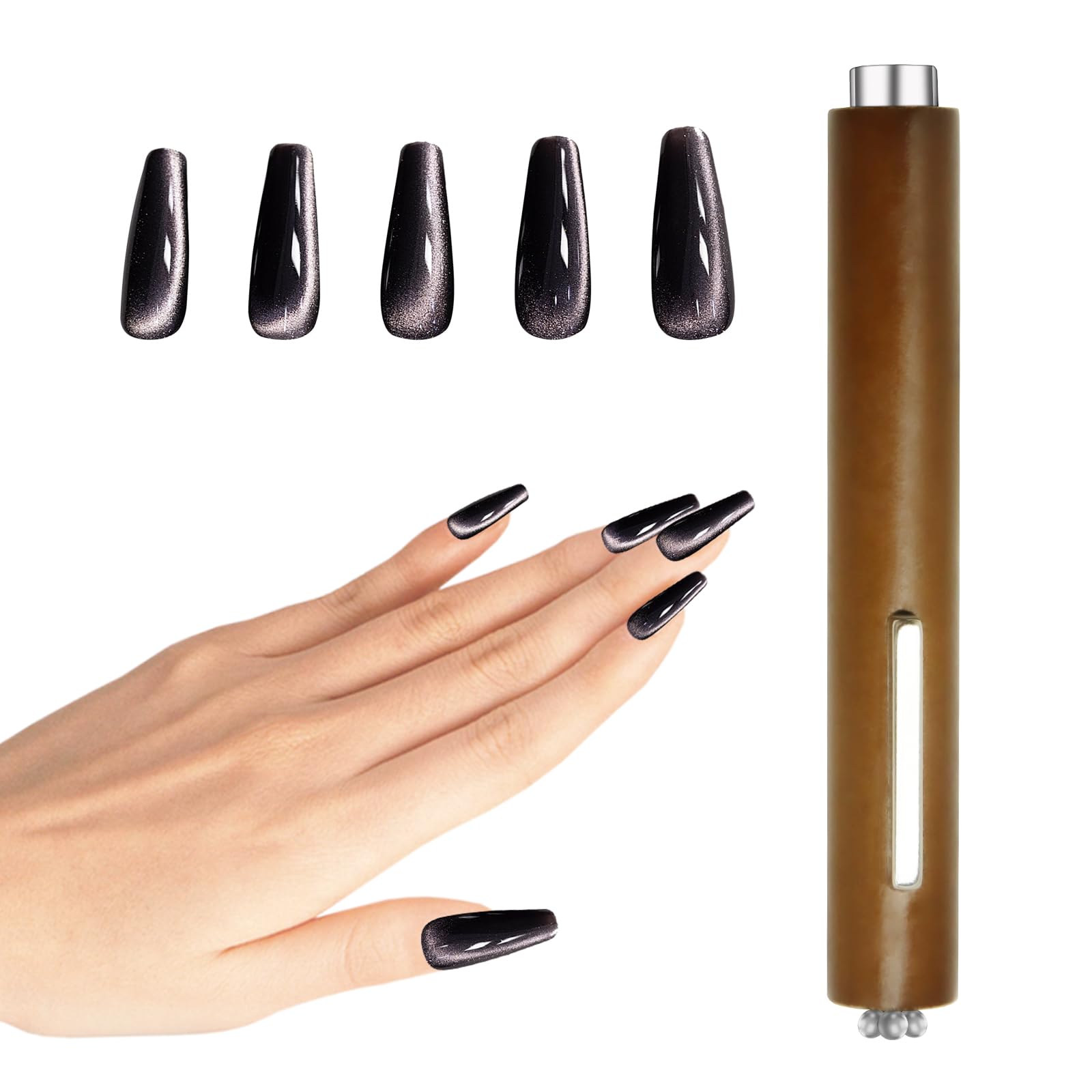 Amazon.com : 3 in 1 Cat Eye Magnet for Nails, Cigar Shape Cat Eye Nail ...