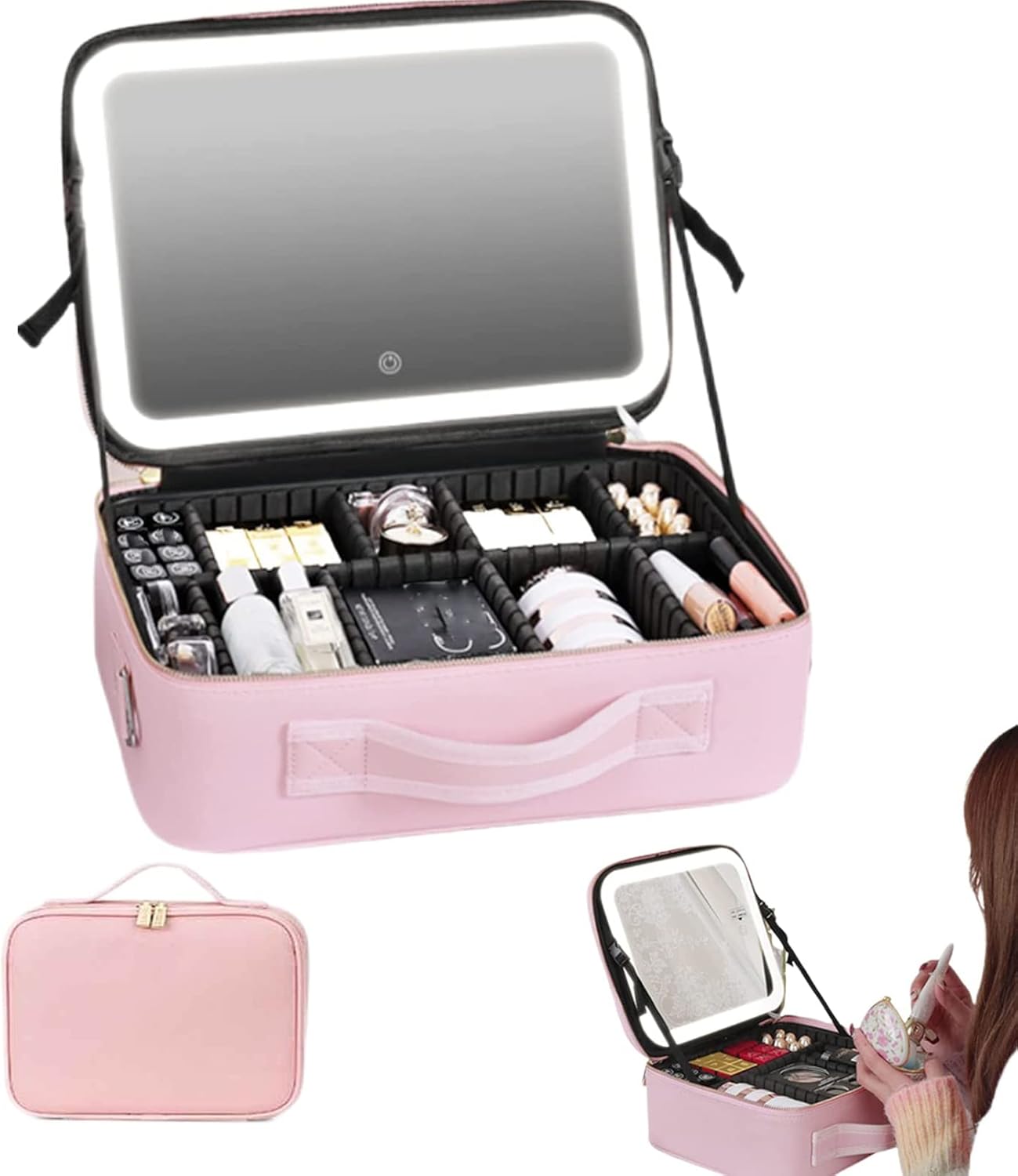 Amazon.com: Belle&rose makeup travel bag with light up mirror ...