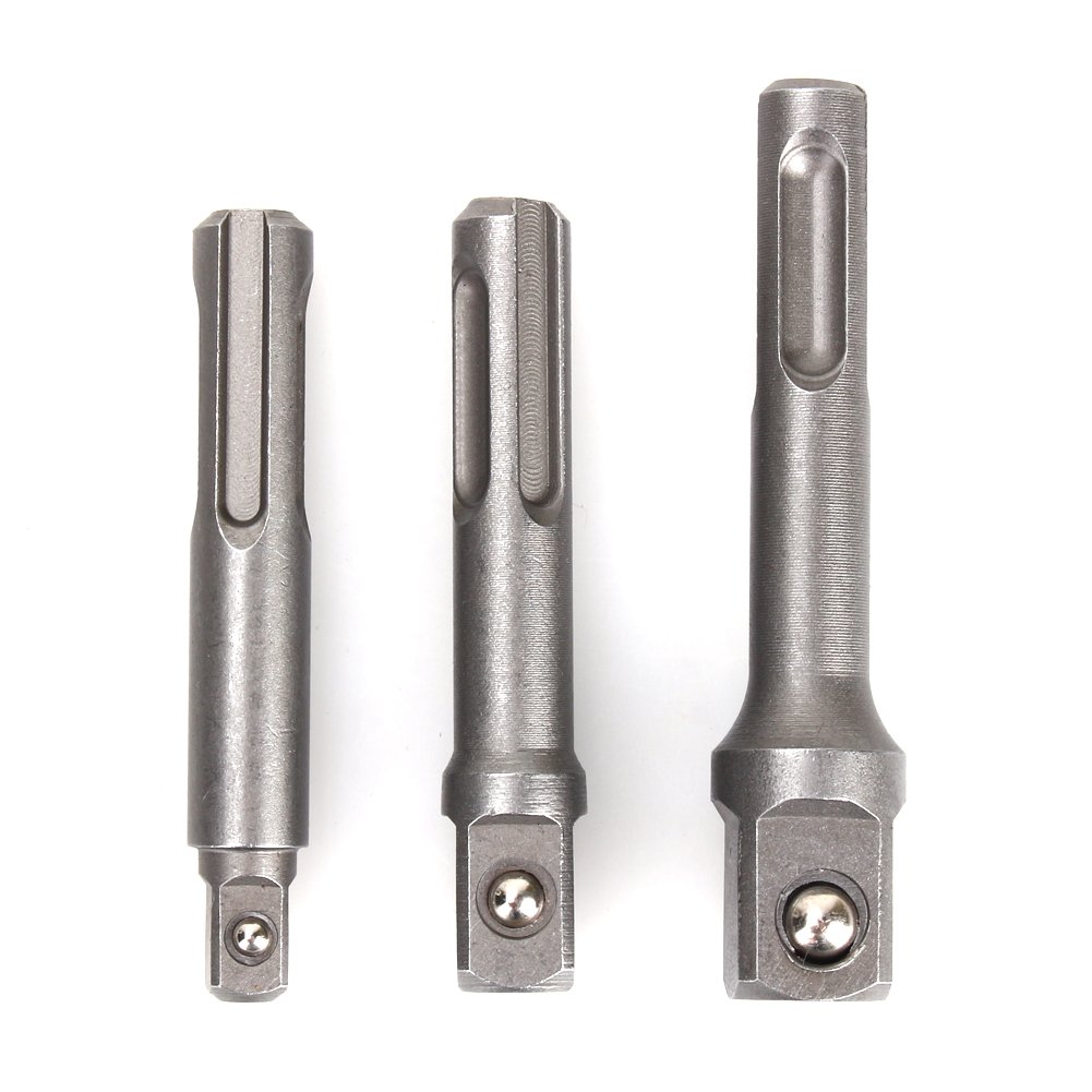 Amazon.com: Chazcool 3 Pcs Drill Bit Adapter, 1/4 3/8 1/2 Air Hammer ...