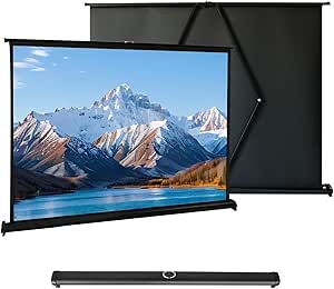 Amazon.com: Tabletop Projector Screen Manual Pull Up, Retractable Pull ...