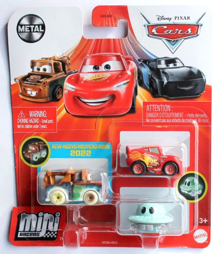 Buy Disney Pixar Cars Mini Racers UFO Mater 3-Pack, UFM Mater, Mator ...