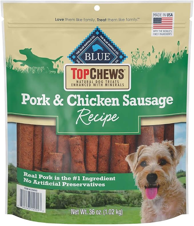 Amazon.com : Blue Buffalo Top Chews Pork & Chicken Sausage Recipe Dog ...