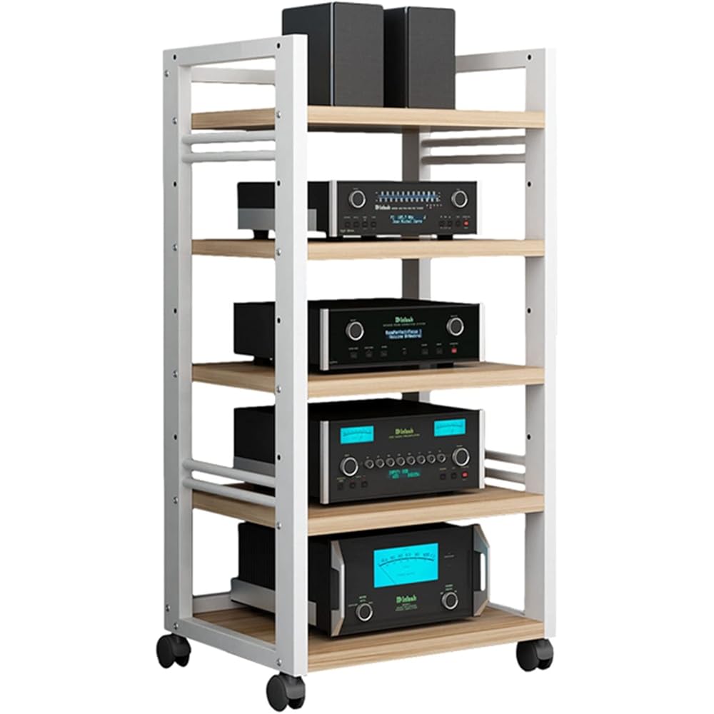 $15/mo - Finance 5-Tier AV Media Stand with Height Adjustable Wooden ...